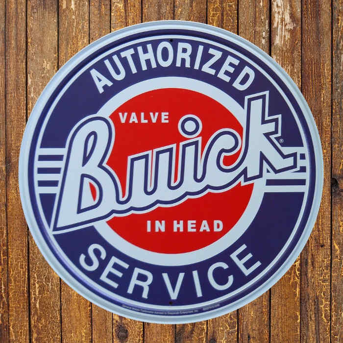 Buick Service Metal Tin Sign Round - Kidscollections