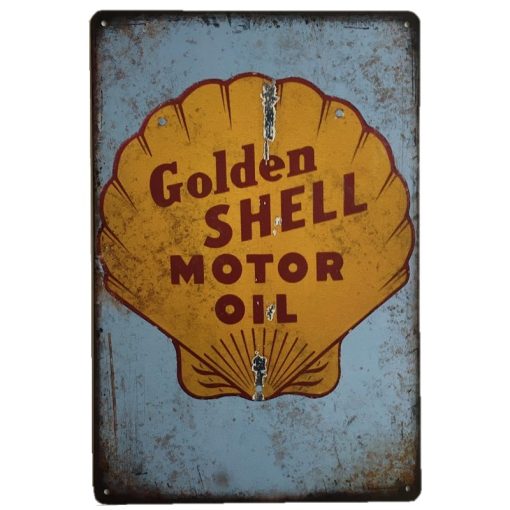 Golden Shell Oils Sign 30x20cm - Petrol Oil - Kidscollections